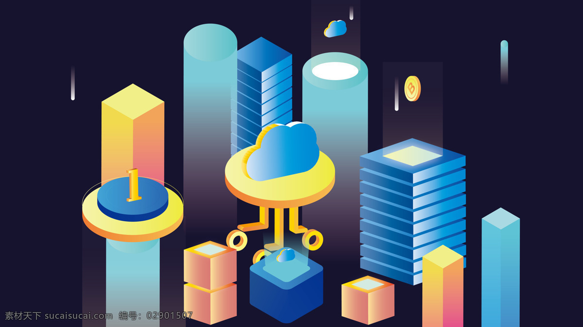 2.5d科技渐变banner用矢量元素素材图片下载-素材编号02901507-素材天下图库