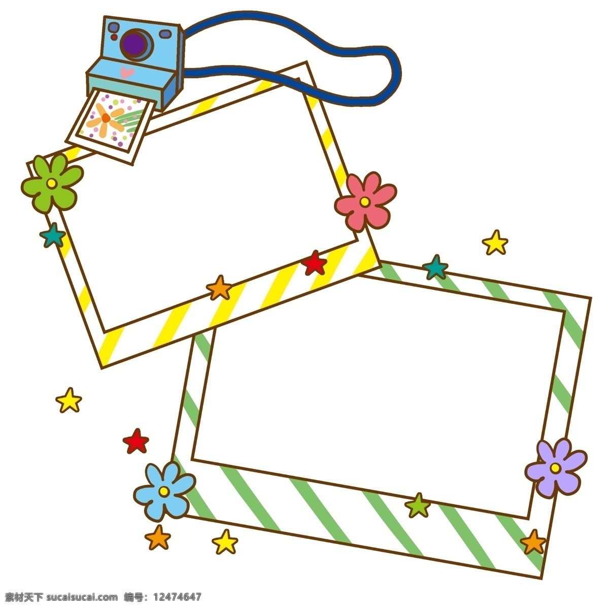 花朵相框卡通插画素材图片下载-素材编号12474647-素材天下图库